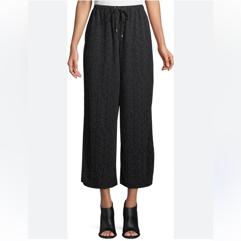 Eileen Fisher Morse Code Wide Leg Cropped Pants - Gem